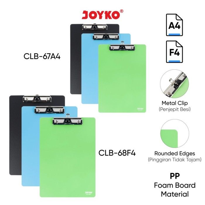 Clipboard F4 Joyko CLB-68 Papan Dada Jalan Alas Ujian Folio | Lazada ...
