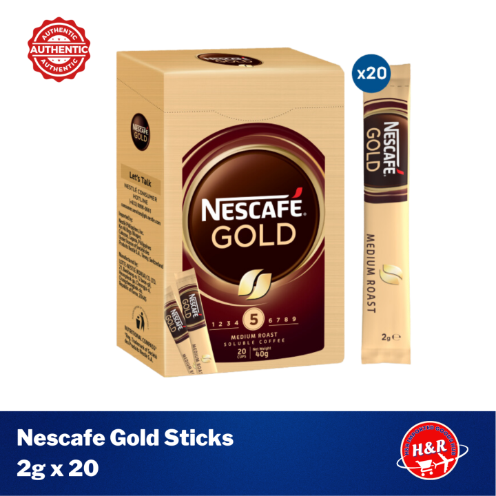 Nescafe Gold Sticks 20 x 2g Instant Coffee Made from Arabica Beans ...