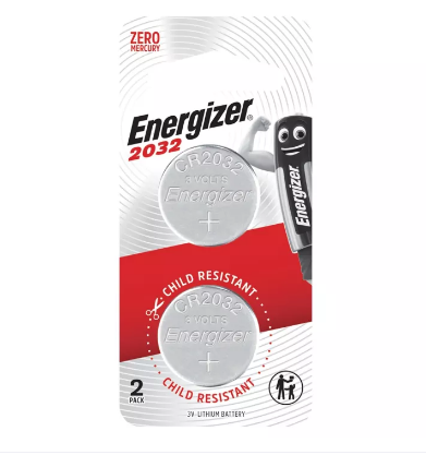 Energizer CR2032 (2 pcs) CR 2032 Battery Coin Cell Button 3V Lithium ...
