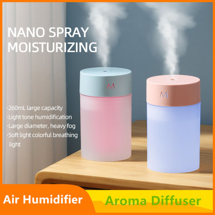 260ML Humidifier Air Purifier for Room and Humidifier 7 LED Color Light ...