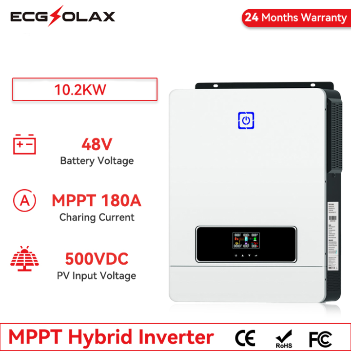 ECGSOLAX 10.2kw Hybrid Solar Inverter 48V MPPT Hybrid inverter On Grid/Off Grid Inverter 500VDC ...