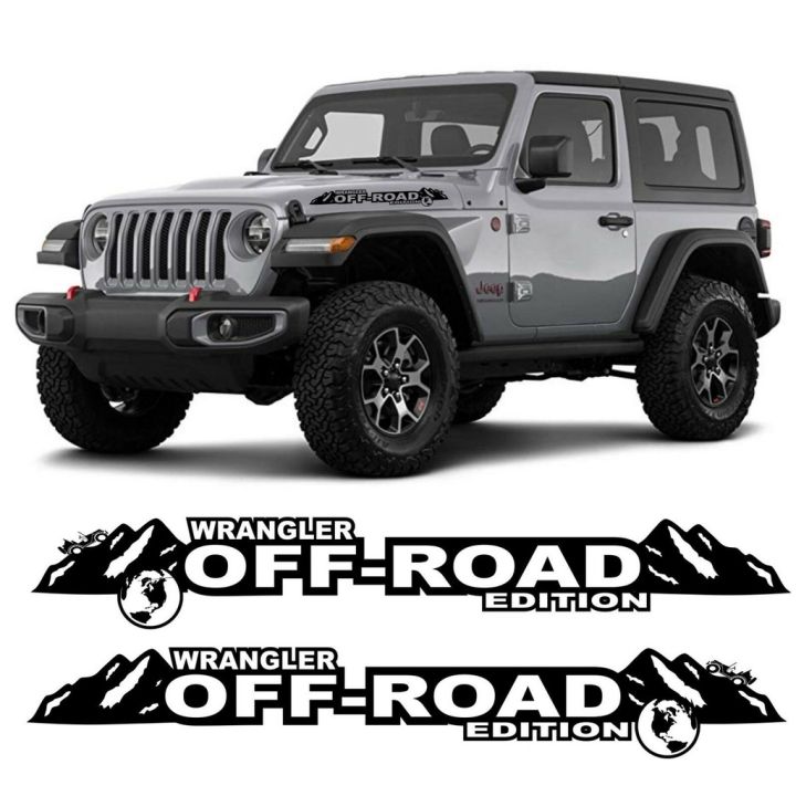 1Set Jeep Wrangler Side hood bonnet stickers decals any colour YJ TJ JK JL | Lazada.co.th