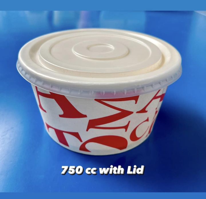 [100pcs] 750cc/520cc/390cc/320cc/260cc Paper Bowl with Lid (Option ...