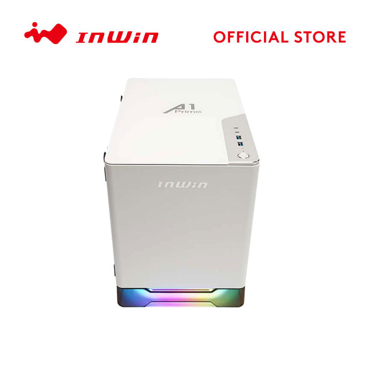 InWin A1 Prime Mini-ITX Gaming Desktop Case White with 750W Gold PSU, Sirius Pure ASP120 fans ...