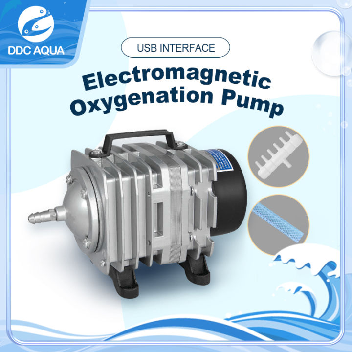 【DDC AQUA】Electromagnetic Air Compressor Pump Oxygen Aquarium Fish Pond ...