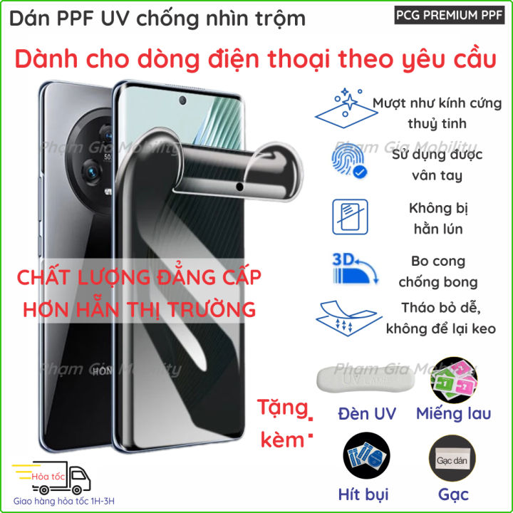 Dán màn hình CƯỜNG LỰC PPF UV chống nhìn trộm theo yêu cầu cho hầu hết ...