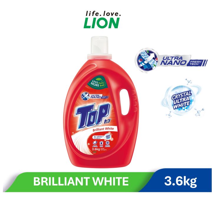 TOP Ultra Nano Fresh Tech Liquid Detergent Brilliant White (Red) 3.6KG ...