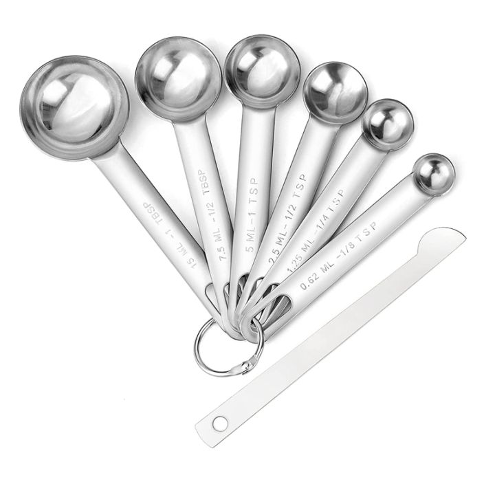 Stainless Steel Measuring Spoons Cups Set, Small Tablespoon, Teaspoons ...