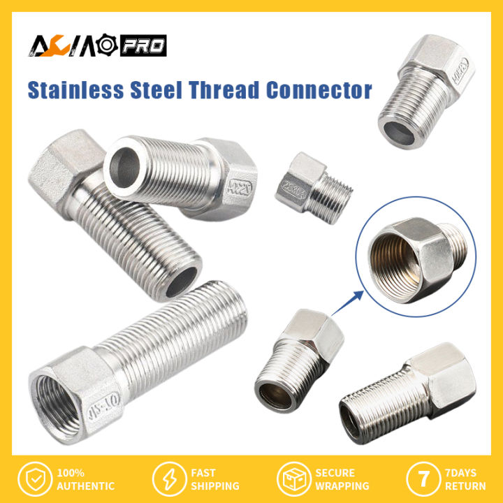 AumoPro 1PCS Stainless Steel 1/2" 3/4" 1" Female/Male Thread Connector ...