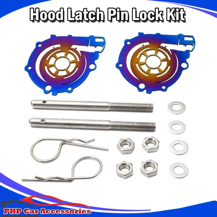 Plus Hood Lock Pin Kit Flush Motor Locks Auto Racing Turbo Type Locking ...