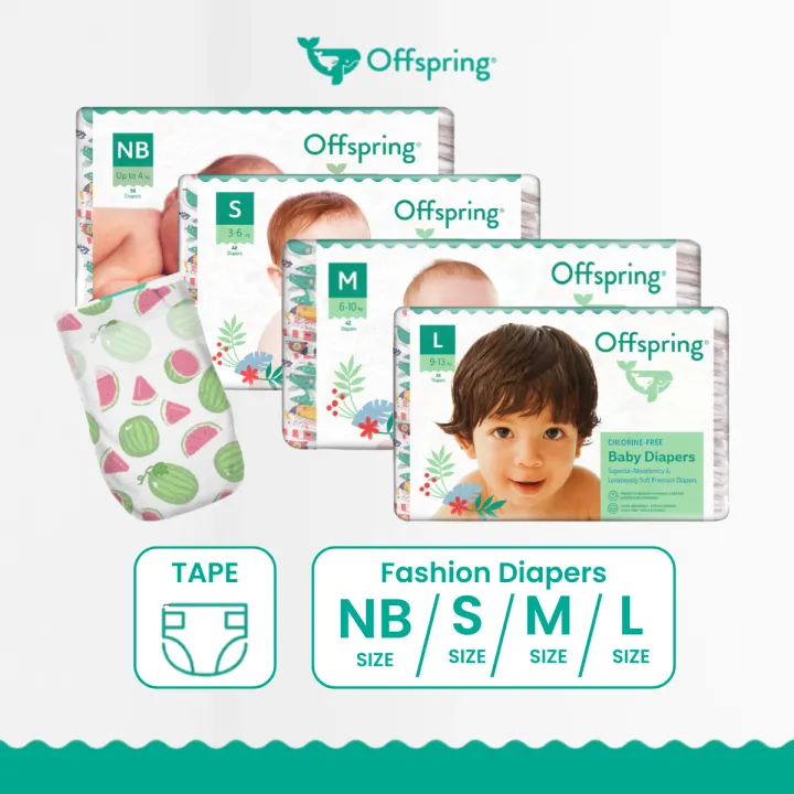 OFFSPRING Fashion Diapers - Tape (NB56s / S24s / S48s / M22s / M42s ...