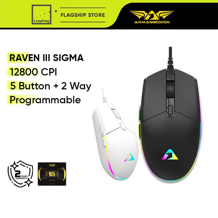 Armaggeddon Raven 3 Sigma Stealth 12800 CPI Gaming Mouse RGB ...