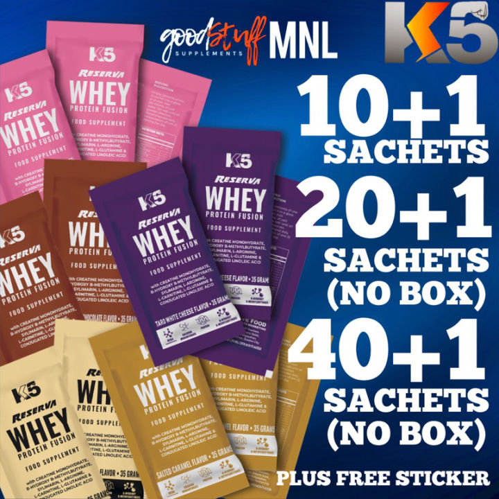 K5 RESERVA WHEY PROTEIN FUSION 10, 20, 40 SACHETS - NO BOX WITH ...