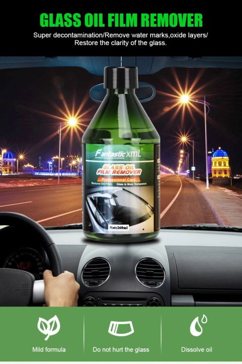 260ML Car Windscreen Removes Oil & Watermark Glass Cleaner Stain Mark ...