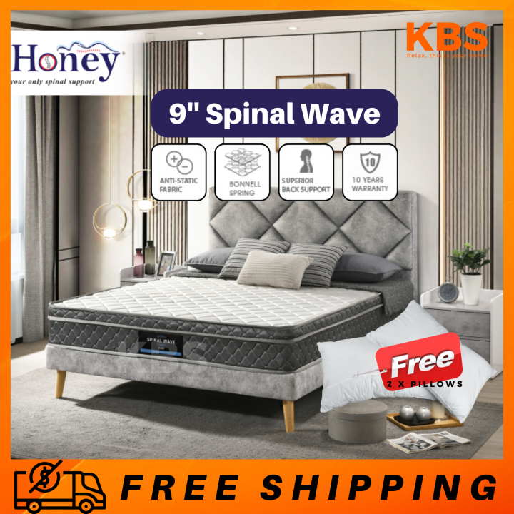 (FREE Shipping) HONEY 9'' Spinal Wave Mattress / Anti-Static / Spring ...