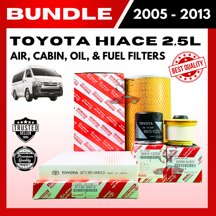 BUNDLE SALE! AIR, CABIN, OIL, & FUEL FILTERS for TOYOTA HIACE 2.5L ...