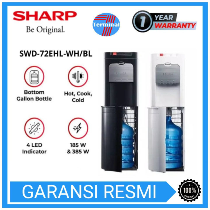 SHARP SWD-72EHL-WH/BL Water Dispenser Galon bawah | Lazada Indonesia