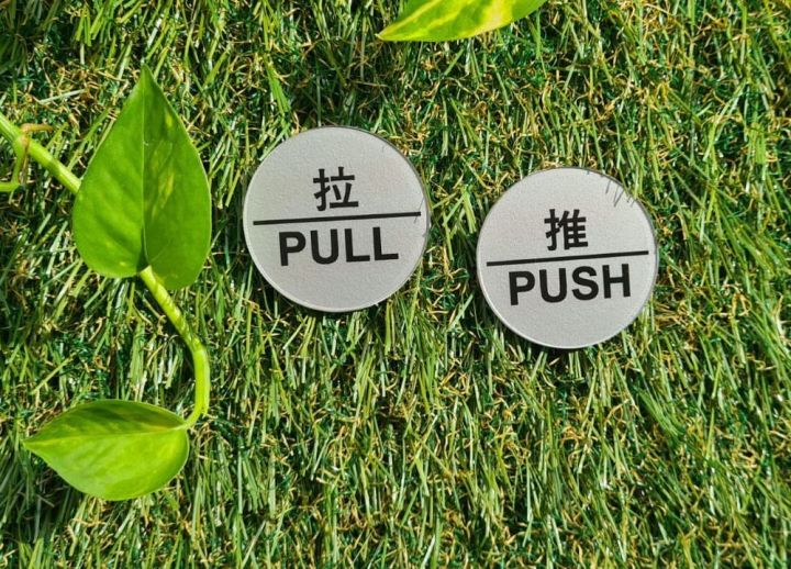 [New Signcrafts] Push Pull Round Acrylic Door Sticker | Lazada Singapore
