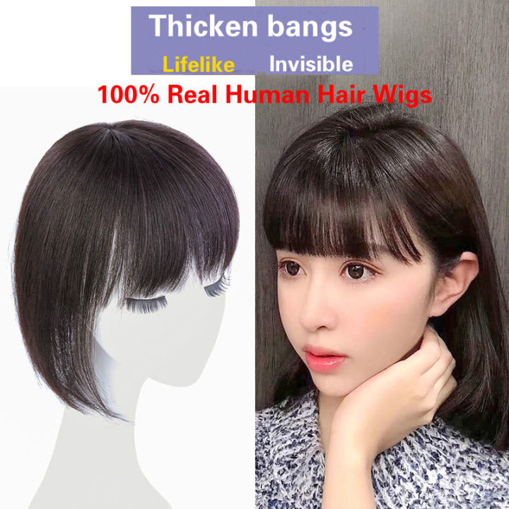 100% Real Human Hair Wigs for Women Natural Lifelike Wig Increase Hair ...