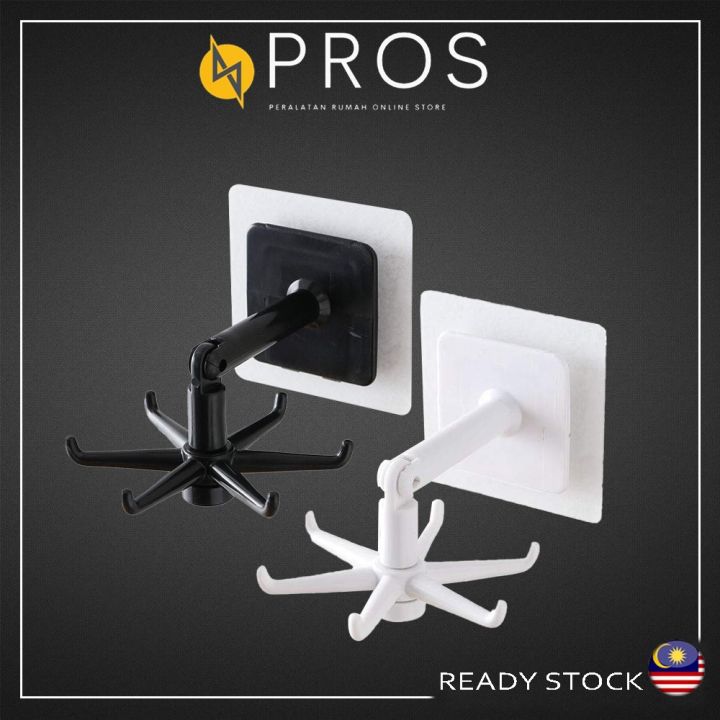 PROS 360 Degree Rotatable Wall Adhesive Spin Wall Mounted Hook Kitchen ...