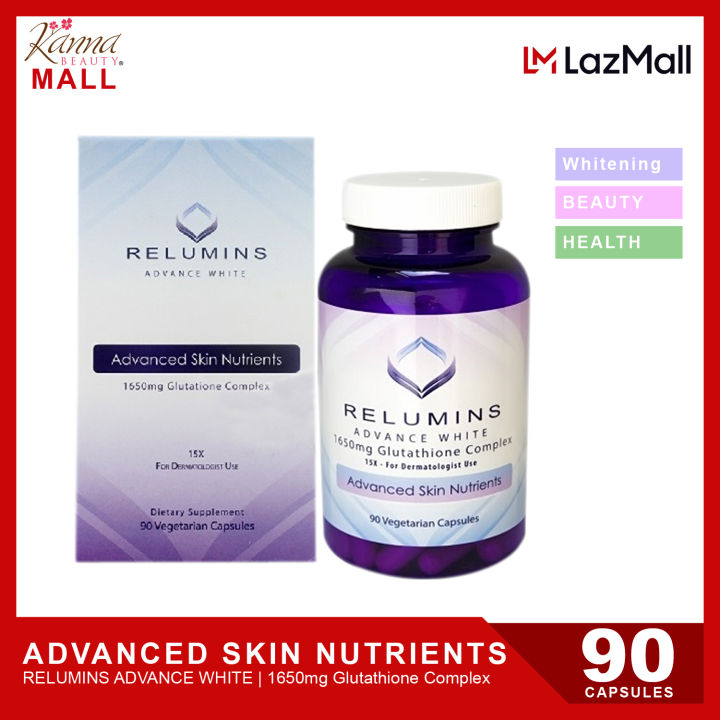 Relumins 1650mg Advance White 15x Glutathione 90 capsules | Lazada PH