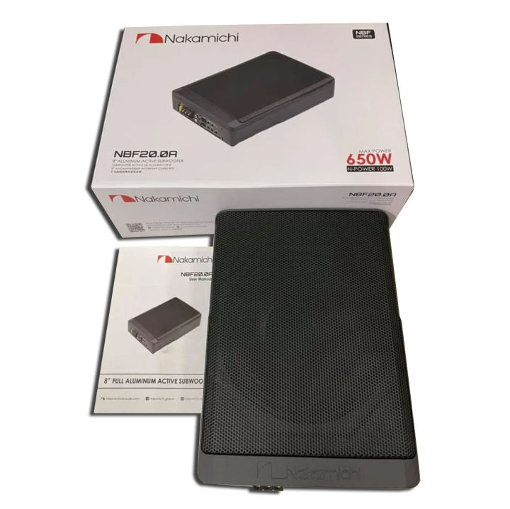 8" 650w Nakamichi NBF-20.0A Underseat Subwoofer Ultra Slim Aluminum Explosive Bass Genuine ...