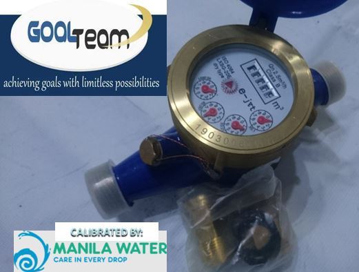 Water Meter E-jet 3/4in (20mm) Brass Body (E) w/ Manila Water ...