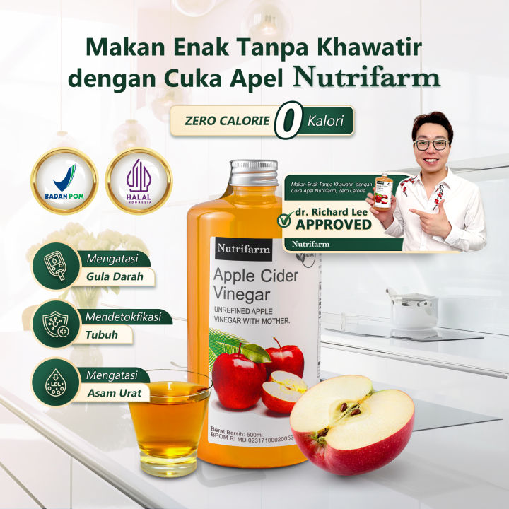 CUKA APEL ORIGINAL ORGANIK 500 ML 2 IN 1 3 IN 1 WITH MOTHER | Lazada ...