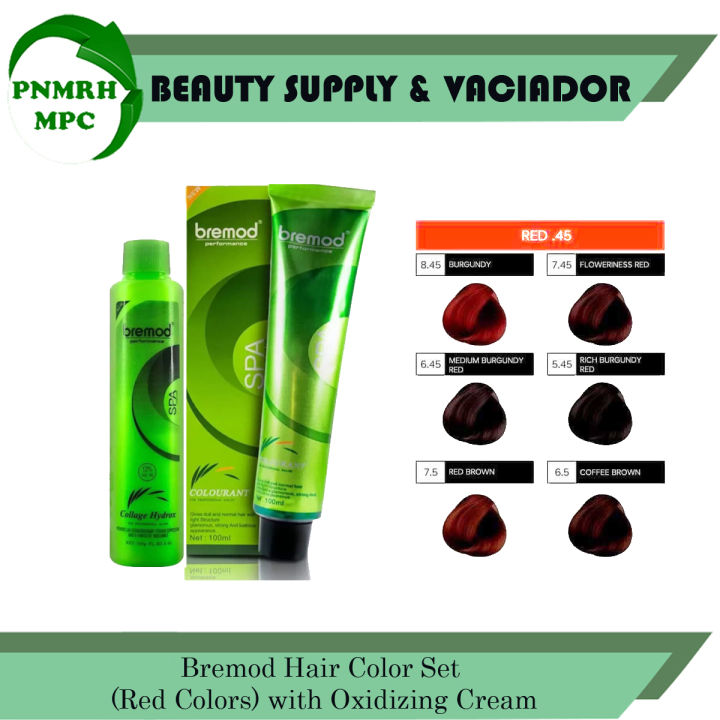Bremod Hair Color Set (Red Colors) with Oxidizing Cream | Lazada PH