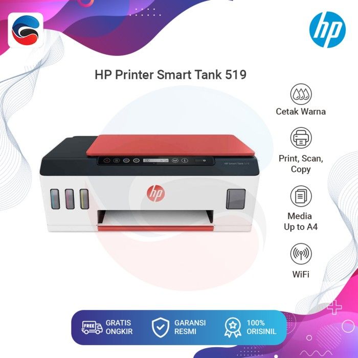 HP Printer Smart Tank 519 Print Scan Copy Wireless [3YW73A] | Lazada ...