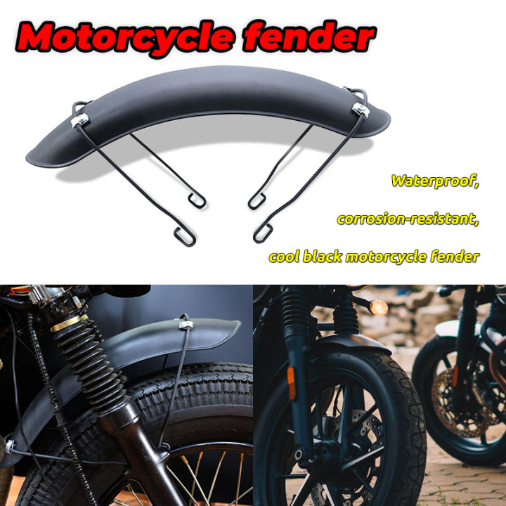 Pinph Universal Motorcycle Retro Front Fender Rear Fender Black Retro ...