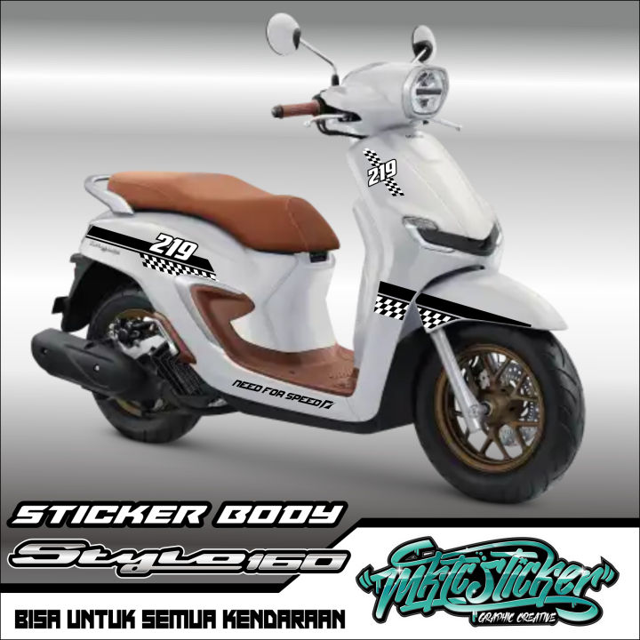 VARIASI STICKER HONDA STYLO 160 MODIF RACING BENDERA START DAN NOMOR ...