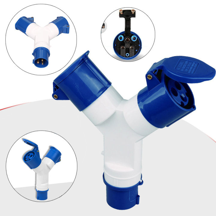 2-way splitter 16a 220v ip44 2 way 3 pin industrial plug wall socket ...