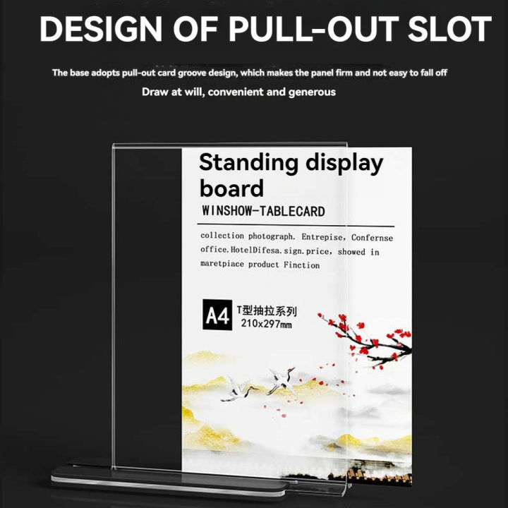 A4 Size Arcylic T-Shape Table Stand/Card Holder Display Stand | Lazada