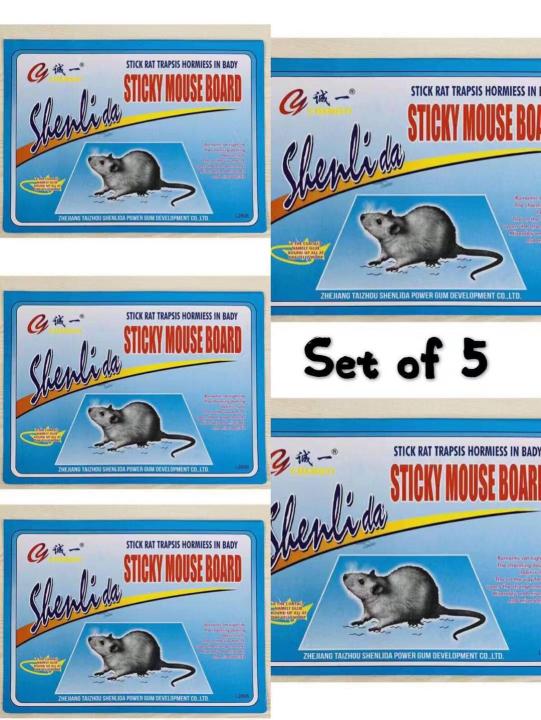 MJ Z&C SHOP ( Set of 5 ) MOUSE GLUE TRAP RAT GLUE TRAPS(Sticky Mouse ...
