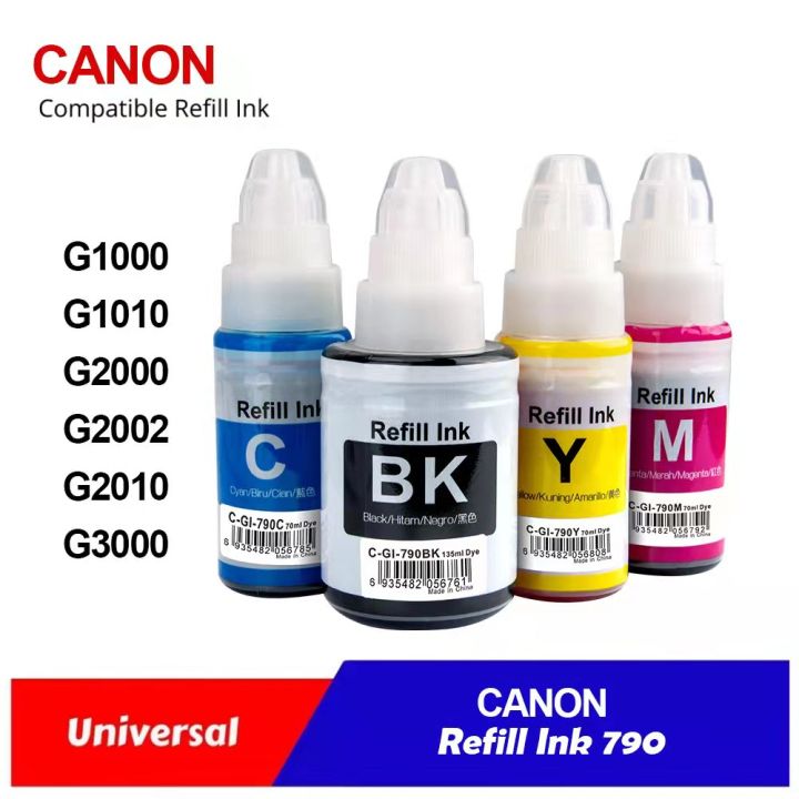 GI-790 Compatible Refill ink For Canon G1000 G1010 G2000 G2010 G3000 ...