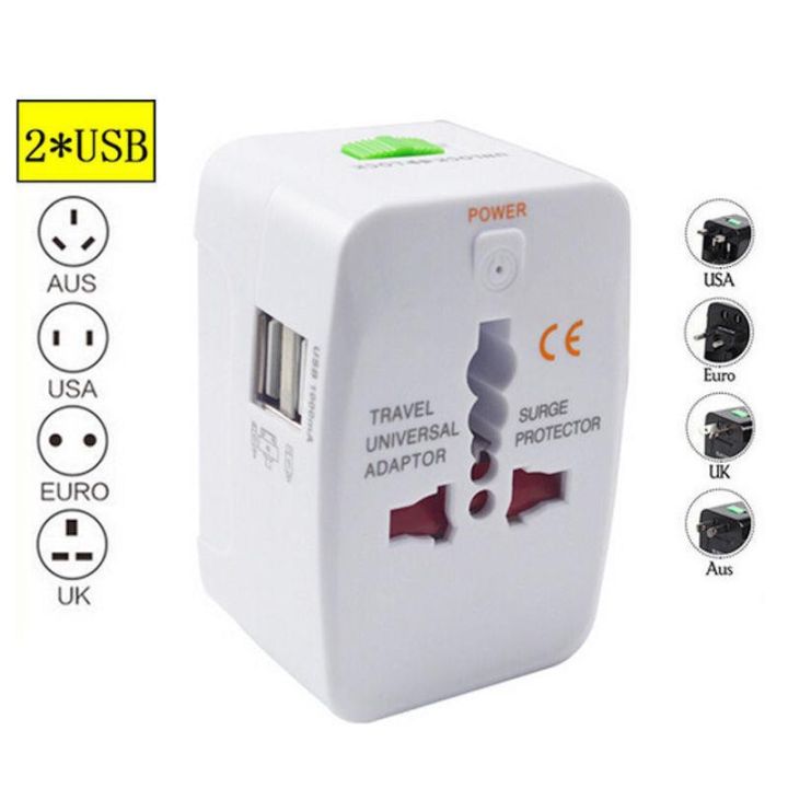 All in One Universal International Plug Travel Adapter Worldwide Travel AC Power Wall Charger ...