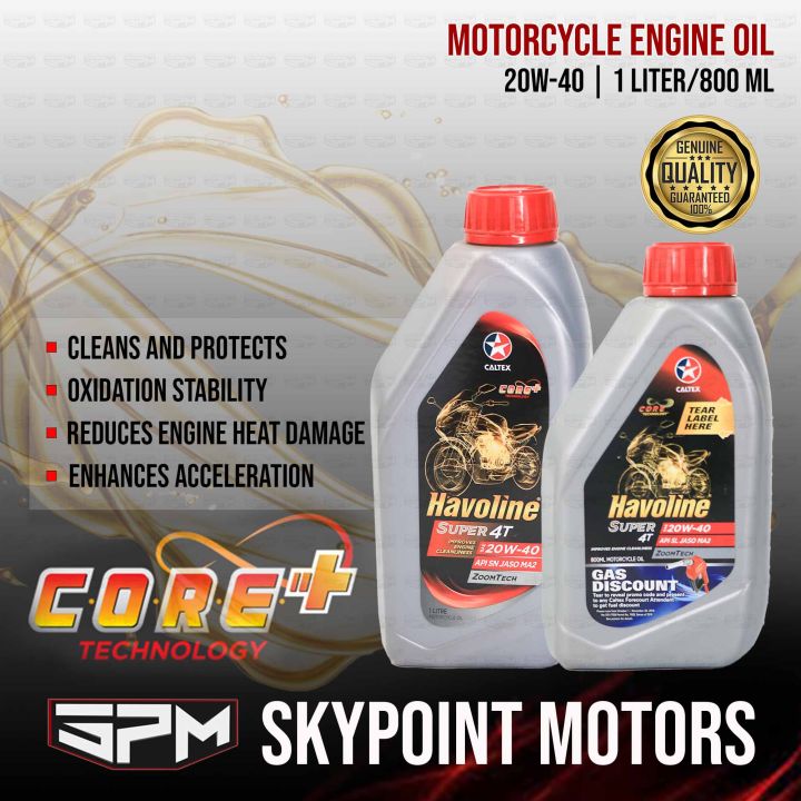 CALTEX - HAVOLINE SUPER 4T - 20W-40 - Engine Oil 1 Liter/800ml - (9402 ...