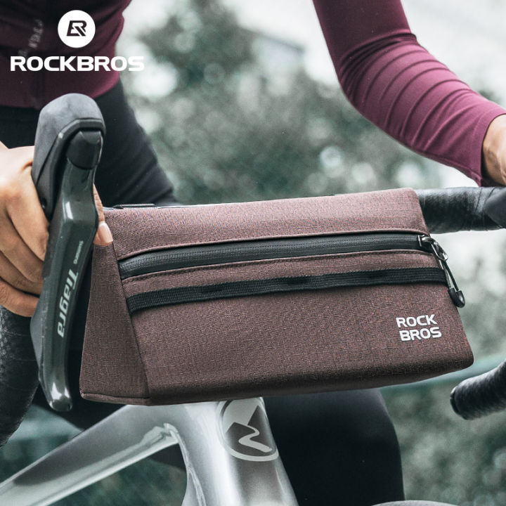 ROCKBROS Bicycle Bag 1.3L Adjustable Reflective Bike Front Bag MTB Road ...