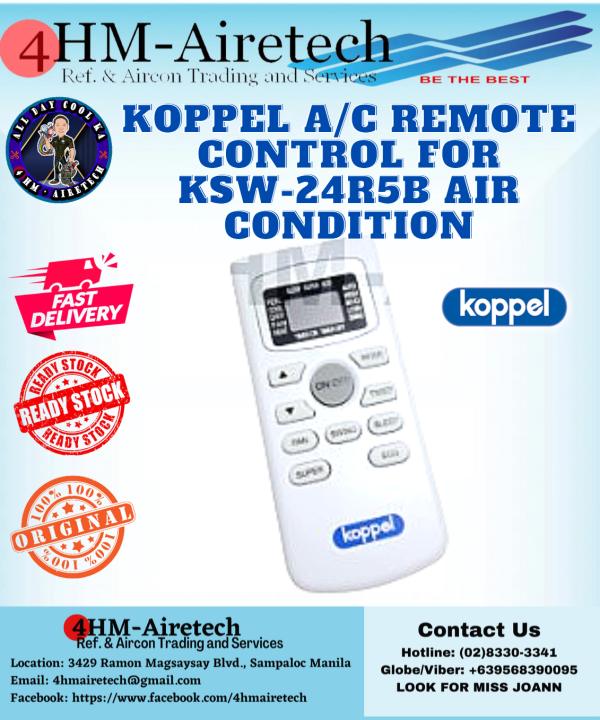 FOURHM KOPPEL A/C KSW-24R5B Remote Control Air Condition | Lazada PH