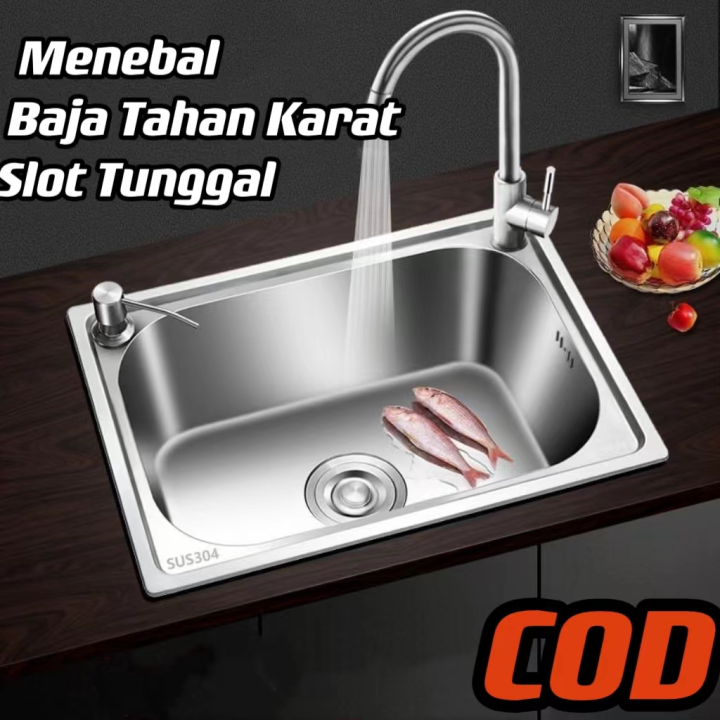 SUS 304 Bak Cuci Piring / Wastafel Cuci Piring Stainless 50*40 Cm Dan ...