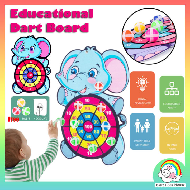 Ready Stock Kids Educational Dart Ball Game Toy Fabric Sticky Dart ...