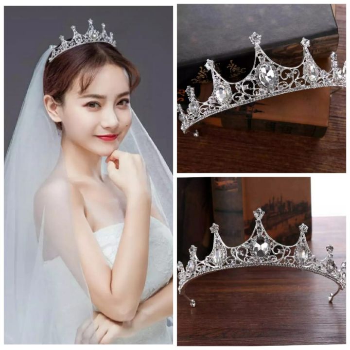 Princess Crown Silver - Mahkota Bridal Elegan Cantik - Wedding Crown ...