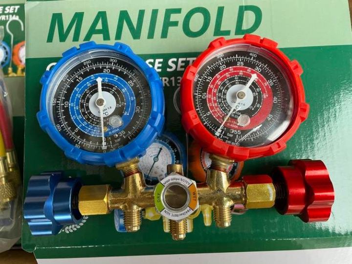 Manifold gauge R410a R22 R134a R404a Manifold Gauge Hose Set HVAC A/C ...