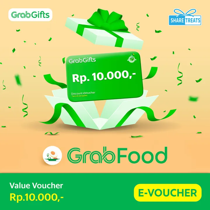 Grab Food (Grab Gifts) Voucher Digital Rp 10.000 | Lazada Indonesia