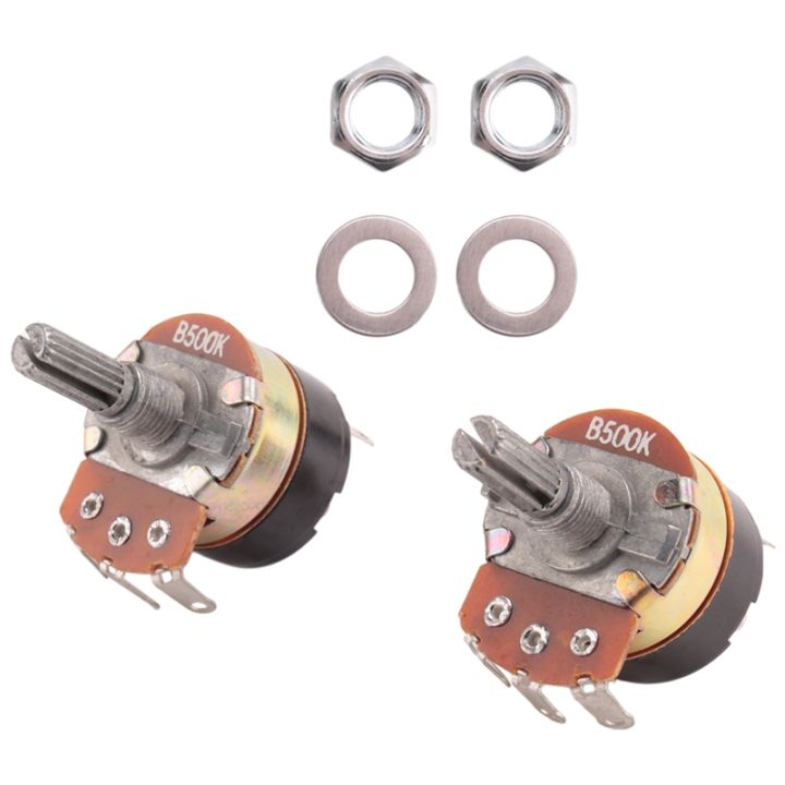 【RlGIYH】2Pcs 500K Ohm Single Linear Taper Potentiometers with on/off ...
