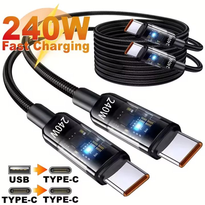 Super Fast Charging 240W PD Dual USB C To Type C Cable for Samsung ...