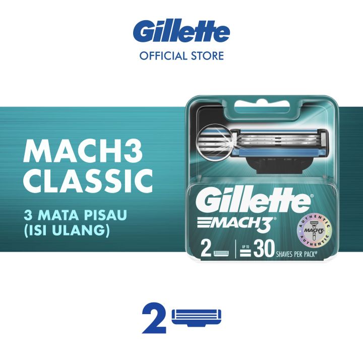 Gillette Mach 3 Classic Refill isi 2 pcs | Lazada Indonesia