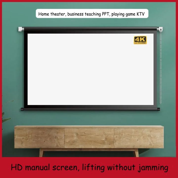 Polyester Fiber HD Projector Screen Manual Pull Up Screen Aspect Ratio ...