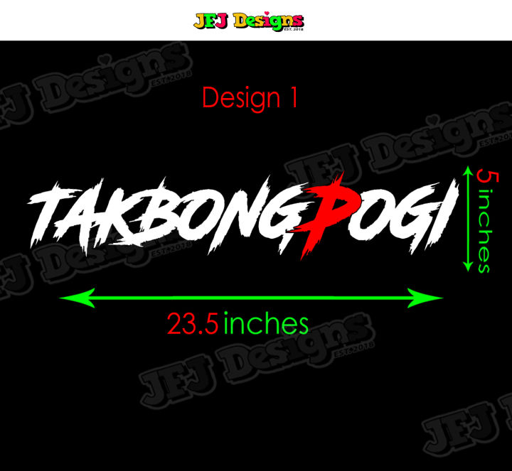 TAKBONG POGI inspired Race N Style font Cutout Sticker | Lazada PH